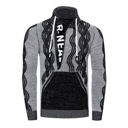Rusty Neal 1/2 Zip Pullover im Kontrast Design
