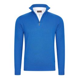 Cappuccino Italia Mock Zip Pullover f&uuml;r Herren. Der Pullover besteht aus 50% Baumwolle und 50% Polyester und hat eine normale Passform. Der Pullover hat einen Hemdkragen, der an den Pullover angen&auml;ht ist. Marke: Cappuccino ItaliaModellname: Mock Pullover (mit Hemdkragen)Kategorie: Pullover f&uuml;r HerrenMaterialien: Baumwolle, AcrylFarbe: K&ouml;nigsblau, Wei&szlig;