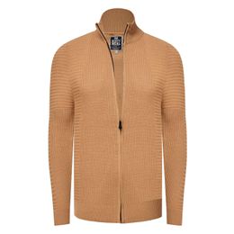 Rusty Neal Feinstrick im Biker-Stile Slim Fit Strick-Jacke
