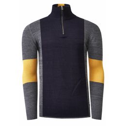 Rusty Neal Feinstrick-Pullover im Colorblock-Stil mit Stehkragen