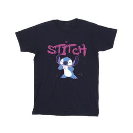Disney - "Lilo And Stitch Graffiti" T-Shirt f&uuml;r M&auml;dchen (Marineblau)