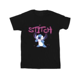 Disney - "Lilo And Stitch Graffiti" T-Shirt f&uuml;r M&auml;dchen (Schwarz)