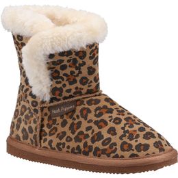 Hush Puppies M&auml;dchen Ashlynn Leopard Print Wildleder Hausschuhe (Leopard)
