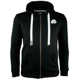 GUGGEN Mountain Herren Wandern Kapuzenpullover H06 mit Rei&szlig;verschluss Schwarz