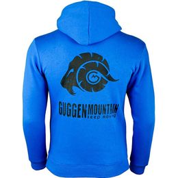 GUGGEN Mountain Herren Wandern Kapuzenpullover Fleece Hoodie Outdoor Mit Logo Blau