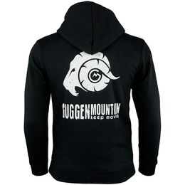 GUGGEN Mountain Herren Wandern Kapuzenpullover H06 mit Rei&szlig;verschluss mit Logo Schwarz