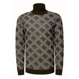 Rusty Neal Grobstrick mit Karomuster Rollkragen-Pullover