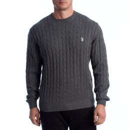 U.S. Polo Assn. Herren Rundhals-Pullover mit Zopfmuster US40173042