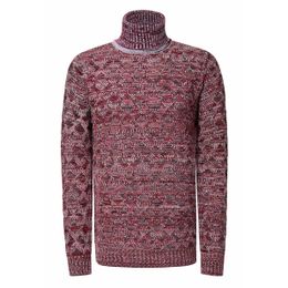 Rusty Neal Kontrast Grobstrick Rollkragen-Pullover