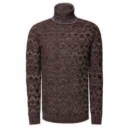 Rusty Neal Kontrast Grobstrick Rollkragen-Pullover