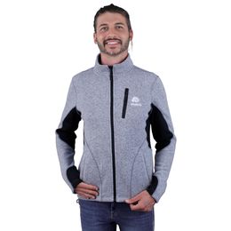 GUGGEN Mountain Herren Fusion Fleecejacke Wanderjacke Grau