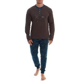 KLP4 Herren-Winterpyjama mit langen &Auml;rmeln
