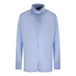 Aquascutum Plain Langarm-Hemd in Weiss mit Markenlogo