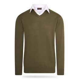 Cappuccino Italia Mock Pullover f&uuml;r Herren. Der Mock Pullover besteht aus 50% Baumwolle und 50% Acryl und hat eine normale Passform. Der Pullover hat einen Hemdkragen, der an den Pullover angen&auml;ht ist. Marke: Cappuccino ItaliaModellname: Mock Pullover (mit Hemdkragen)Kategorie: Pullover f&uuml;r HerrenMaterialien: Baumwolle, AcrylFarbe: gr&uuml;n, wei&szlig;