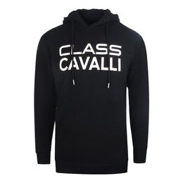 Cavalli Class Reverse Logo Schwarzer Kapuzenpullover
