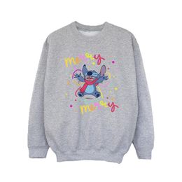 Disney - "Lilo & Stitch Merry Rainbow" Sweatshirt f&uuml;r M&auml;dchen (Grau)