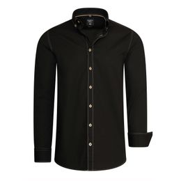 Rusty Neal Langarm Slim Fit Hemd mit Kontrast-Naht