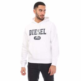 Diesel 1978 - Wei&szlig;er Kapuzenpullover mit auff&auml;lligem Markenlogo