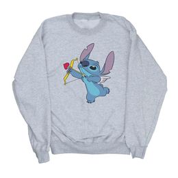 Disney M&auml;dchen Lilo und Stitch Stitch Cupid Valentines Sweatshirt (Sport grau)