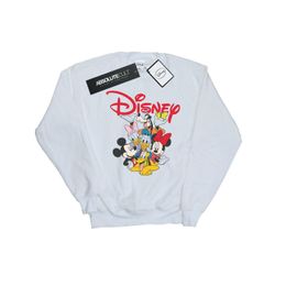 Disney - "Mickey Mouse Crew" Sweatshirt f&uuml;r Herren (Wei&szlig;)