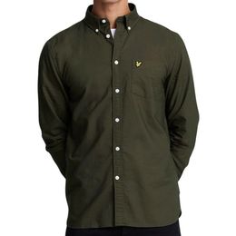 Lyle & Scott Lyle & Scott Dunkelgr&uuml;nes, lang&auml;rmliges, meliertes Hemd