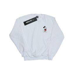 Disney Herren Mickey Mouse Kickin Retro Chest Sweatshirt (Wei&szlig;)