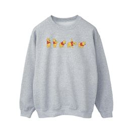 Disney Herren Winnie The Pooh Stretching Sweatshirt (Sport grau)