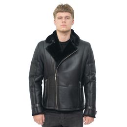 Zweireihige Herren-Bikerjacke aus Schafsleder &ndash; Manila