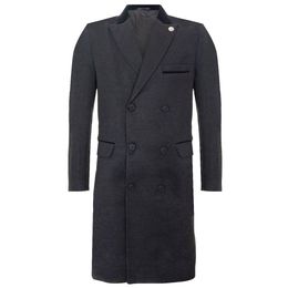 Herren 3/4 grauer langer zweireihiger Crombie-Mantel Wollmantel Peaky Blinders