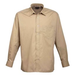 Premier - Hemd f&uuml;r Herren Lang&auml;rmlig (Khaki)