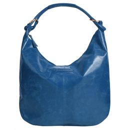 Shopper Bruno Banani, Damen, Gr. B/H/T: 40cm x 33cm x 4cm onesize, blau, Leder, leicht gl&auml;nzend, unifarben, Taschen Shopper, echt Leder
