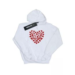 Disney - "Mickey Mouse Heart Silhouette" Kapuzenpullover f&uuml;r M&auml;dchen (Wei&szlig;)