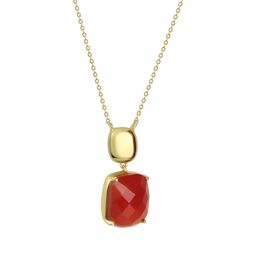 Kette mit Anh&auml;nger Celesta, gelb, Halsketten, Damen, 42,0+3,0cm, Silber 925 (Sterlingsilber), L: 45 B: 12mm, gl&auml;nzend, B:12mm