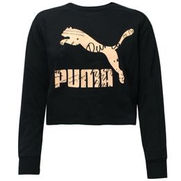 Puma Classics Logo Crew Sweatshirt Graphic Logo Black 595906 71
