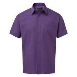 Premier Herren Popelin-Hemd, kurz&auml;rmlig (Violett)