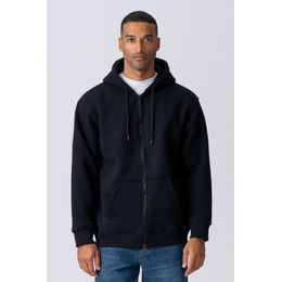 Relaxed Zip Hoodie - Schwarz