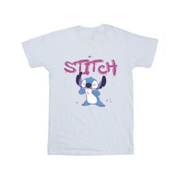 Disney - "Lilo And Stitch Graffiti" T-Shirt f&uuml;r M&auml;dchen (Wei&szlig;)