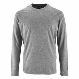 SOLS Herren Imperial Langarm T-Shirt (Grau meliert)