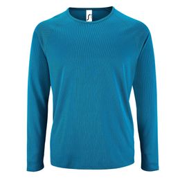 SOLS Mens Sporty Langarm Performance T-Shirt (Aqua)