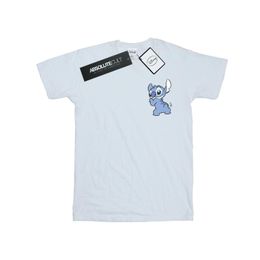 Disney - "Lilo And Stitch Stitch Backside Breast Print" T-Shirt f&uuml;r M&auml;dchen (Wei&szlig;)
