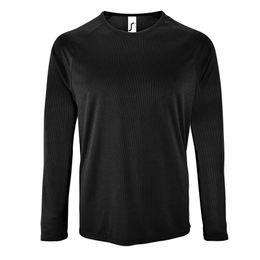 SOLS Mens Sporty Long Sleeve Performance T-Shirt (Schwarz)