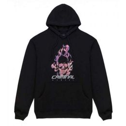 Criminal Damage Krimineller Schaden Flamin Sch&auml;del M&auml;nner schwarzer Kapuzenpullover
