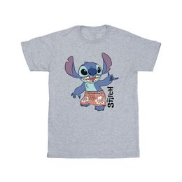 Disney M&auml;dchen Lilo & Stitch Bermuda-Shorts Baumwoll-T-Shirt (Sport grau)