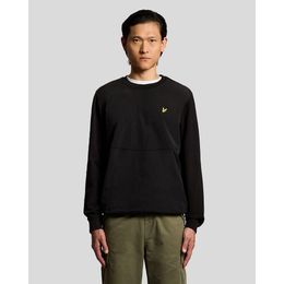 Lyle & Scott Lyle & Scott Sweatshirt mit halben Raglan&auml;rmeln und Eins&auml;tzen - Schwarz