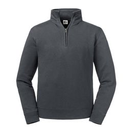 Russel Athletic Russell Herren Authentic Zip Neck Sweatshirt (Convoy Grau)