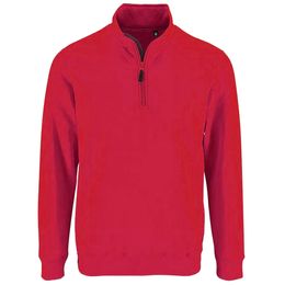 SOLS Herren Stan Sweatshirt mit Kontrastrei&szlig;verschluss (rot)