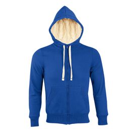 SOLS Sherpa Unisex Sweatshirt mit Kapuze und Rei&szlig;verschluss (K&ouml;nigsblau)