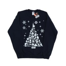 Star Wars Sweatshirt homme arbre de No&euml;l (Bleu marine)