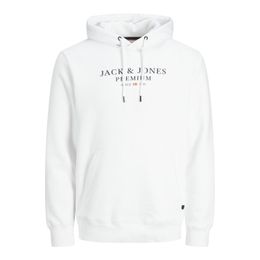 Jack & Jones Herren-Kapuzenpullover der Marke Jack & Jones. Der Hoodie ist aus hochwertiger Baumwolle und Polyester gefertigt. Die feine Mischung dieser Materialien sorgt f&uuml;r einen herrlich warmen Tragekomfort. Marke: Jack & JonesModellname: Archie Sweat Hood Kategorie: Herren-KapuzenpulloverMaterialien: Baumwolle/PolyesterFarbe: wei&szlig;