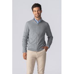 Pullover-Cardigan mit Rei&szlig;verschluss &ndash; Graumeliert